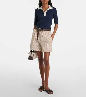 Brunello Cucinelli Striped Cotton-blend Shorts