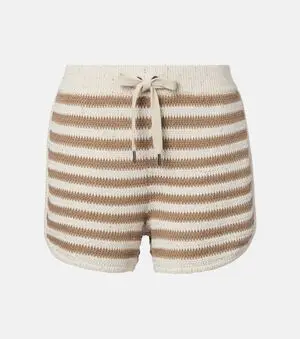 Brunello Cucinelli Striped Cotton-blend Shorts - Beige