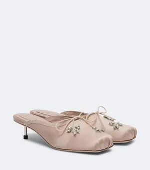 Simone Rocha Embellished Satin Mules - Pink