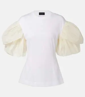 Simone Rocha Puff-sleeve Cotton Jersey T-shirt - White