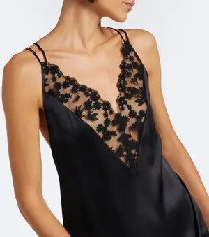 Fendi Lace-trimmed Silk Slip Dress