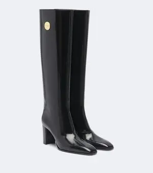 Saint Laurent Louis Leather Knee-high Boots - Black