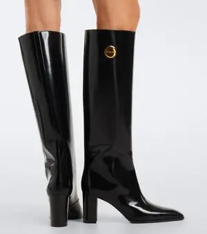 Saint Laurent Louis Leather Knee-high Boots