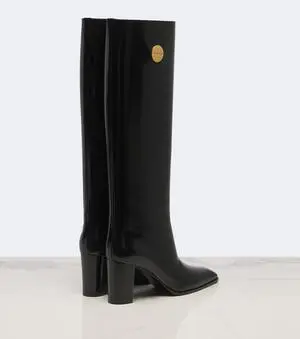Saint Laurent Louis Leather Knee-high Boots