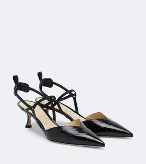 Fendi Very Colibrì Leather Slingback Pumps - Black