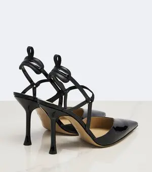 Fendi Very Colibrì Leather Slingback Pumps - Black