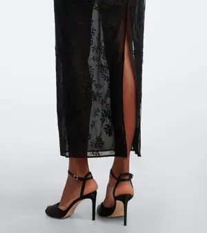 Alessandra Rich Lace Bow Detail Midi Dress