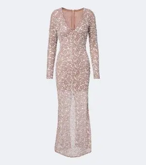 LA FUORI Là Fuori Sequined Gown - Pink