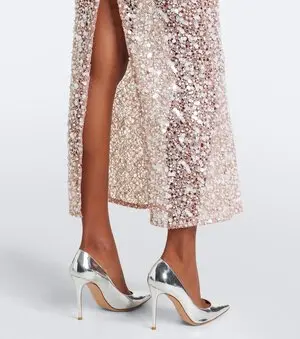 LA FUORI Sequined Gown With Back Slit