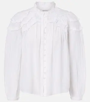 MARANT ETOILE Christa Ruffled Cotton-blend Blouse