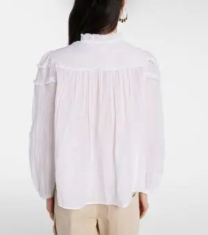 MARANT ETOILE Christa Ruffled Cotton-blend Blouse