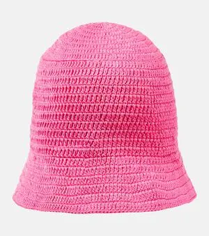 Anna Kosturova Crochet Cotton Bucket Hat - Pink