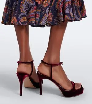 GIANVITO ROSSI Velvet Platform Sandals
