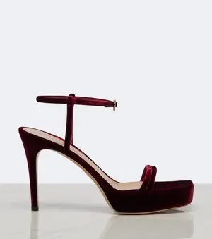 GIANVITO ROSSI Velvet Platform Sandals