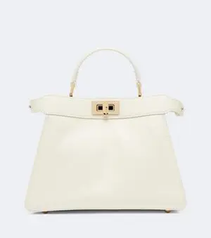 Fendi Peekaboo Small Leather Top-handle Bag - White