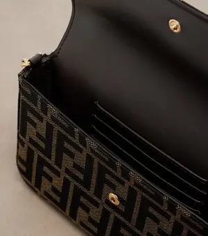 Fendi Mini Ff Jacquard Canvas Shoulder Bag