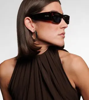 Alaïa Logo Lettering Cat-eye Sunglasses