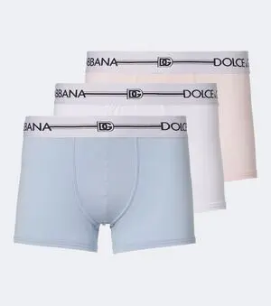 Dolce & Gabbana Set Of 3 Cotton-blend Jersey Briefs