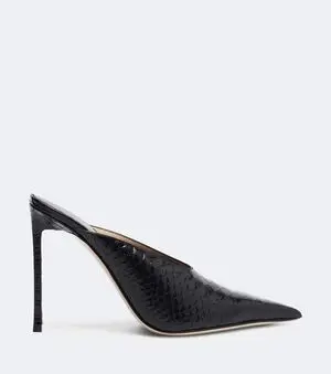 TOM FORD Snake-effect Leather Pointed Toe Mules