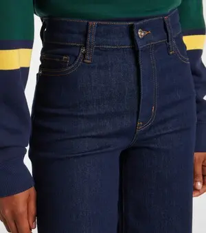 FRAME Le Slim Palazzo Crop Wide-leg Jeans In Elixir