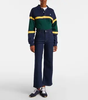 FRAME Le Slim Palazzo Crop Wide-leg Jeans In Elixir