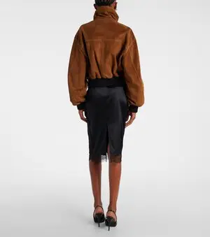 Nour Hammour Briar Suede Bomber Jacket