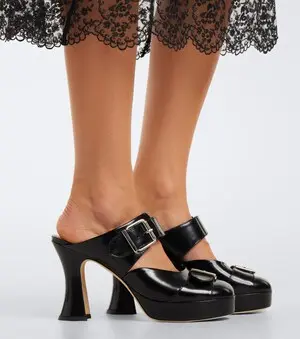 Simone Rocha Buckle Sculpt Leather Mules