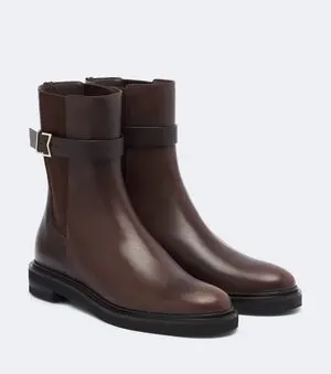 Max Mara Leather Ankle Boots - Brown