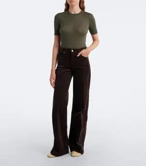 7 For All Mankind Lotta Cotton-blend Corduroy Flared Pants
