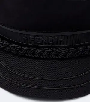 Fendi Logo Cotton Newsboy Hat