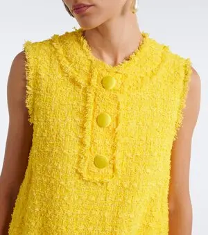 Dolce & Gabbana Cotton-blend Tweed Mini Dress - Yellow