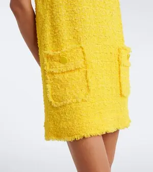 Dolce & Gabbana Cotton-blend Tweed Mini Dress - Yellow