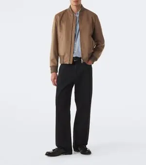 LARDINI Virgin Wool Bomber Jacket - Brown