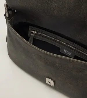 Fendi Baguette Biker Small Leather Shoulder Bag