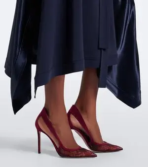 AQUAZZURA Dangerous Liaisons Mesh And Suede Pumps