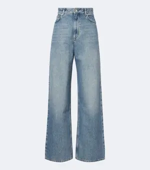 Erdem High-rise Wide-leg Jeans In Light