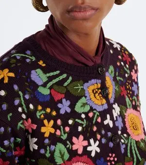 Etro Floral Embroidered Wool Cardigan