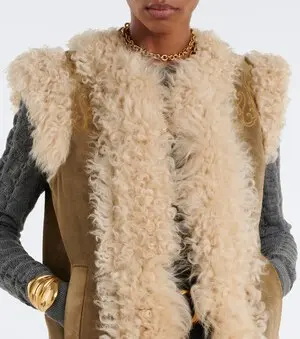Etro Shearling-lined Embroidered Vest