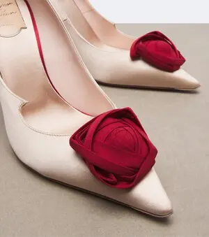 ROGER VIVIER Floral-appliqué Satin Pumps