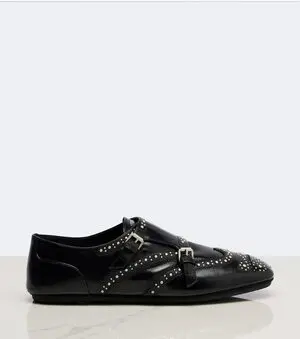 Fendi Studded Leather Monk Strap Shoes
