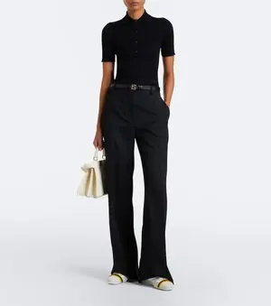 Fendi Wrap Suede-trimmed Sneakers