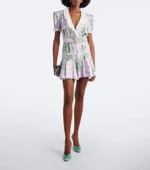 RODARTE Floral Silk Twill Minidress