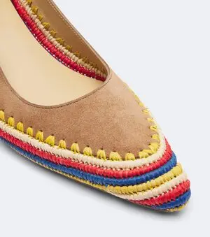 Gabriela Hearst Peggy Suede And Raffia Pumps