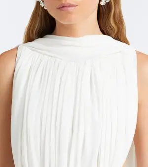 David Koma Asymmetric Draped Embellished Midi Dress