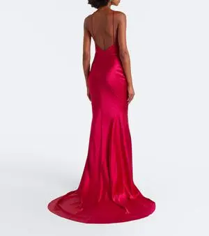 Alex Perry Halterneck Silk Satin Gown