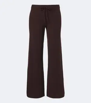 The Upside Cashmere-blend Wide-leg Pants - Brown