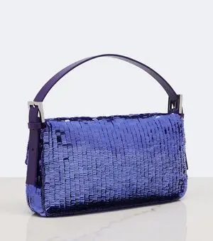 Fendi Baguette Small Sequined Shoulder Bag