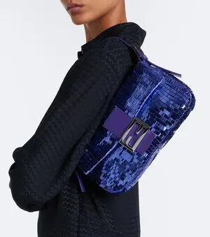 Fendi Baguette® Small Sequined Shoulder Bag