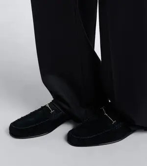TOM FORD Suede Penny Loafers - Black