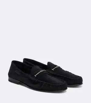 TOM FORD Suede Penny Loafers - Black